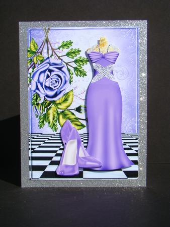 Purple Evening Gown with Shoes and Rose - CUP513374_415 | Craftsuprint