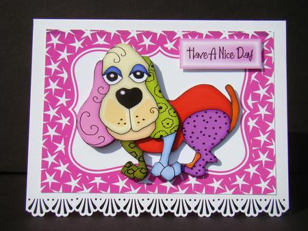 Funky Coloured Toony Dog in Star Frame - CUP557764_415 | Craftsuprint