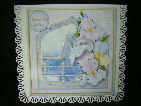 Pretty Irises Fancy Frame Card Front - CUP566331_1648 | Craftsuprint