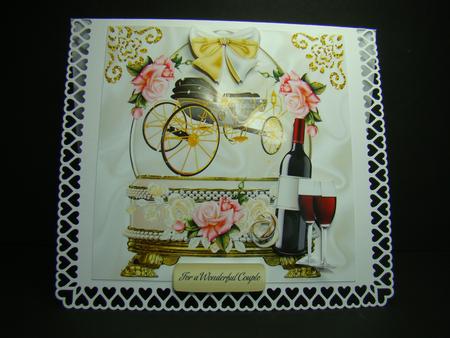 Gold Wedding Carriage, Pink/gold Roses in Glass Dome 8x8 - CUP585156 ...