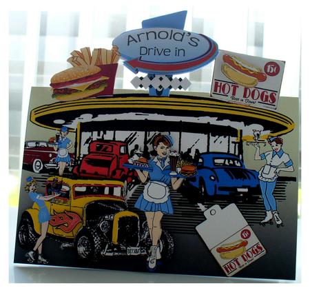 Topnpop -50s Carhop - 3D Card Kit - CUP188311_866 | Craftsuprint