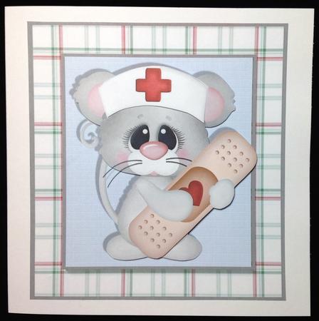 Get Well Soon Mouse with Plaster 8x8 - CUP582810_983 | Craftsuprint