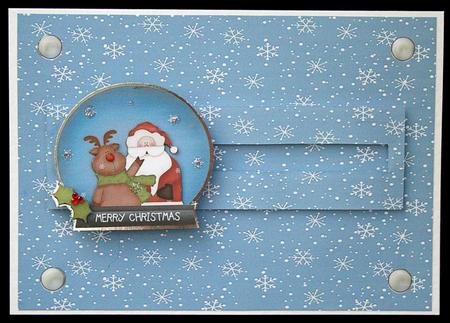 Santa Christmas Snow Globe Slider Card - CUP145064_796 | Craftsuprint