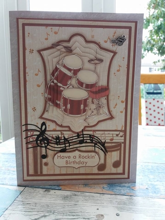Drums in Sepia Card Front & Pyramage - CUP331646_68 | Craftsuprint