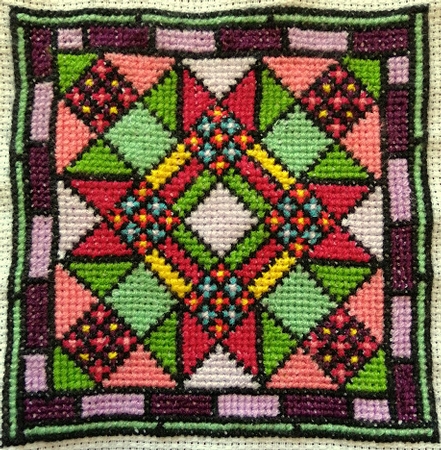 Stained Glass Mini Mandala Tile Biscornu Cross Stitch Chart ...