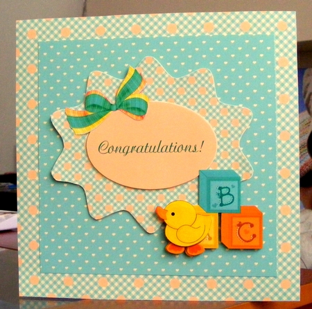 Peach, Green & Yellow New Baby Card Making Kit - CUP608396_2195 ...