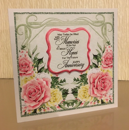 Anniversary Pink & Yellow Roses 8 x 8 Square Card - CUP1071907_2474 ...