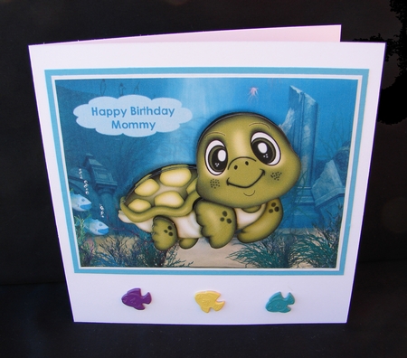 Cute Turtle Card Front - CUP721712_376 | Craftsuprint