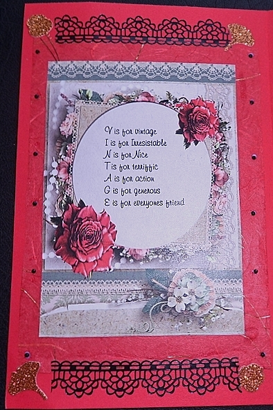 Vintage Rose Card an Insert - CUP576819_452 | Craftsuprint