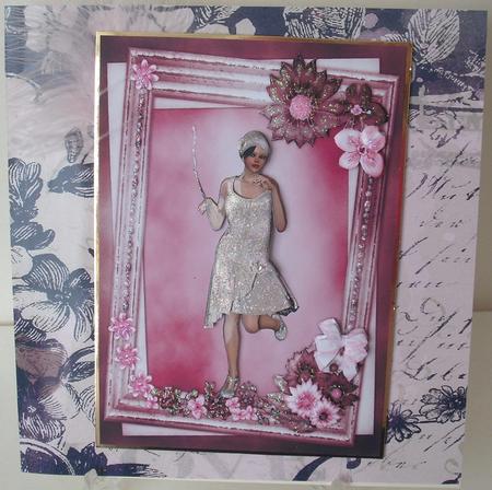 Pink Picture Perfect 1920's Flapper Card Front and Decoupage ...