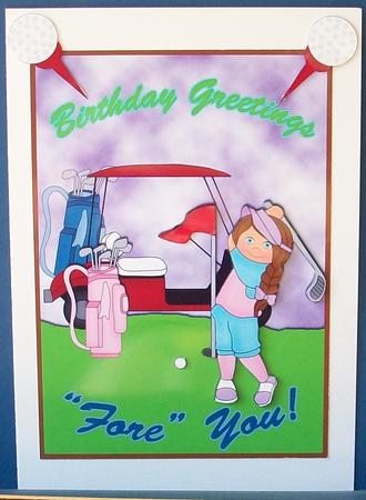 Golfing Lady - Birthday Greetings - CUP357343_601 | Craftsuprint