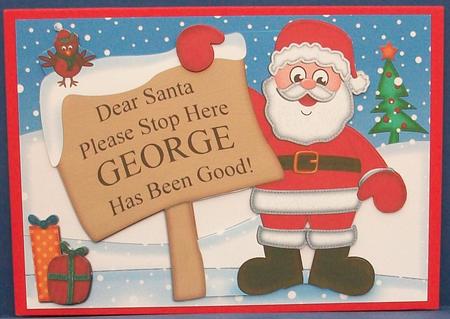 Xmas Santa George's Been Good A5 Quick Card 3D Decoupage - CUP373447 ...
