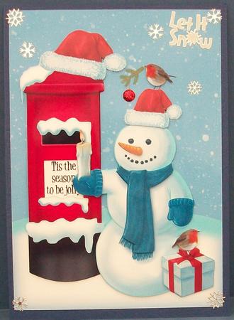 Jolly Snowman Checking the Mail with Robins - CUP377417_1446 | Craftsuprint