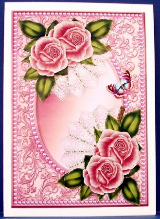 Pink Roses in Pearl Frame - CUP525479_936 | Craftsuprint