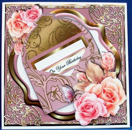 Open Envelope Card Front Mini Kit - Pink & Gold - CUP524949_1072 | Craftsuprint
