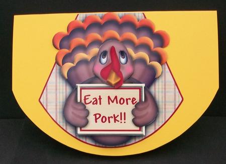 Eat More Pork! Humorous Christmas Wobble Card - CUP133971_68 | Craftsuprint