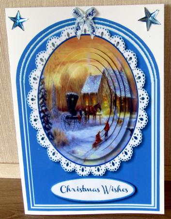 Lovely Shaped Card in Pyramid with Christmas Scene , 3 - CUP629637_1398 ...