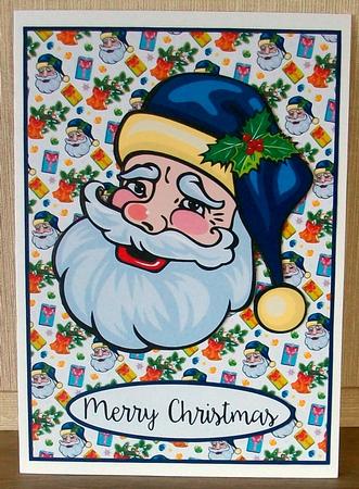 Blue Santa Card Front / Topper - CUP675873_571 | Craftsuprint