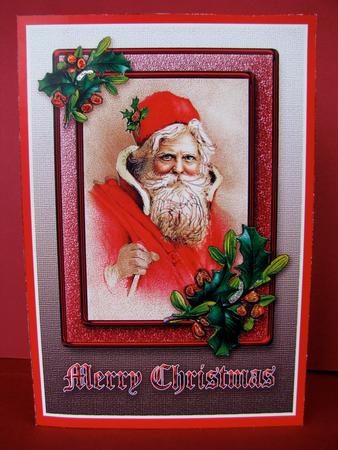 Vintage Christmas Santa and Girl Card Fronts - CUP80799_422 | Craftsuprint