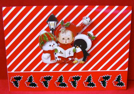 Red and White Christmas Backing Sheet with Holly Border - Photo by ...
