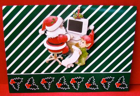 Green and White Christmas Backing Sheet with Holly Border - Photo by ...