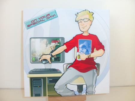 Computer Whizz (red) 8x8 Card - CUP238425_437 | Craftsuprint