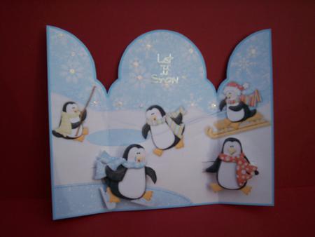 Christmas Gatefold Pop Up Penguin Fun - CUP111445_68 | Craftsuprint