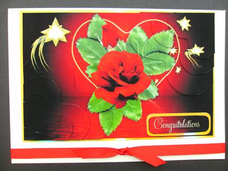 Dark Red Rose in Heart for Birthday or Love - CUP121878_543 | Craftsuprint