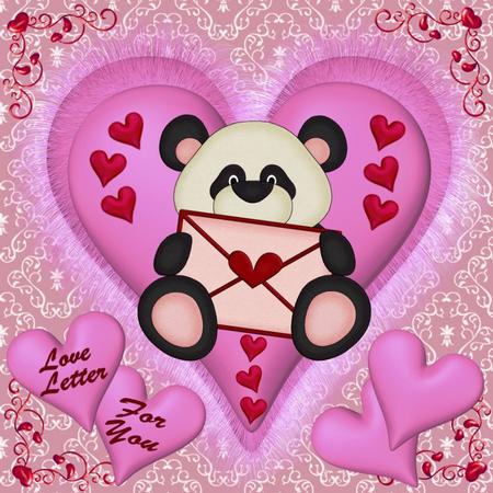 Little Valentine Panda Bears Clip Art - CUP510800_1025 | Craftsuprint