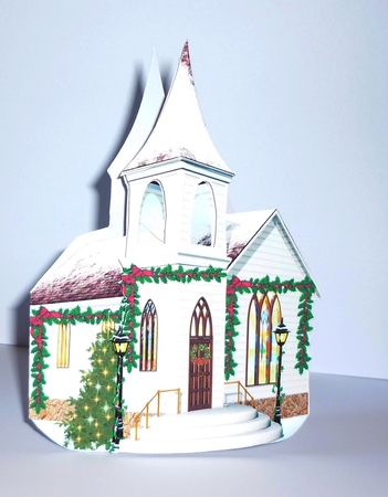 Country Christmas Church Shaped Card - CUP558735_38 | Craftsuprint