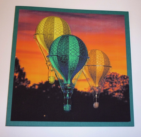 Hot Air Balloons - Balloon Evening Flight - 3D Decoupage + Insert & Tag ...