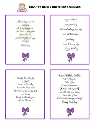 Craftsuprint Bumper Birthday Inserts Booklet with FREE downloads ...