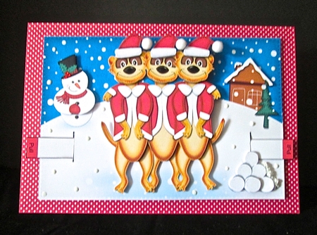 3D Xmas Meerkats Animated Moveable Decoupage Card Kit - CUP243103_359 ...