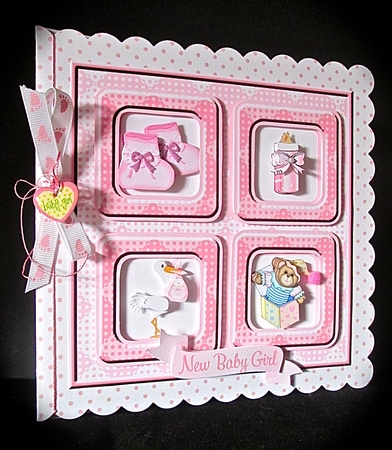 Baby Girl Frame Card - CUP739408_174 | Craftsuprint