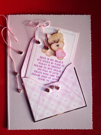 Here is My Heart Envelope Shaped Card - CUP175850_38 | Craftsuprint