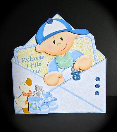 New Baby Boy Envelope Peeper Card 2 Sheet Mini Kit - CUP470752_68 ...