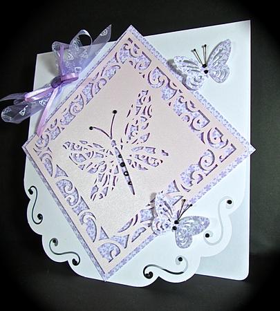 Filigree Butterfly Card Template - CUP707433_1929 | Craftsuprint