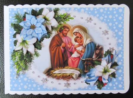 Christmas Nativity with flowers 8x8 & A5 mini kit - Photo by Davina Rundle