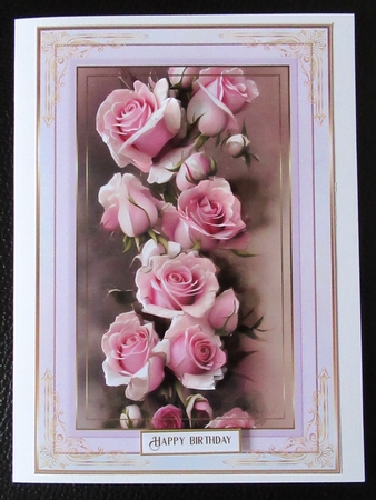 Pink Decoupage Roses A5 Topper 1 - Photo by Davina Rundle