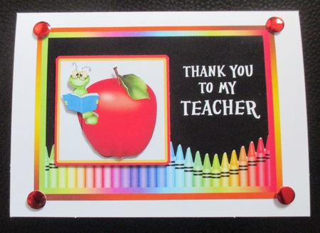 Apple & Bookworm Thank You to My Teacher - CUP231547_643 | Craftsuprint