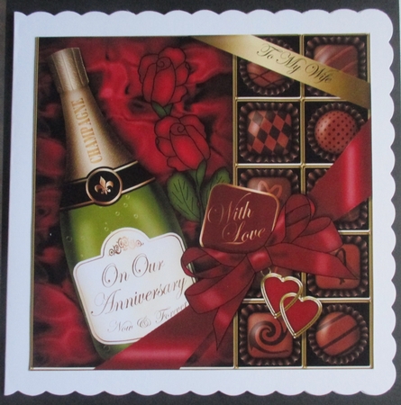 8x8 Wife Anniversary Champers, Chocs N Roses Scalloped Toppe - Photo by ...