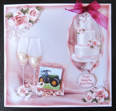Green Tractor Wedding Card Mk - CUP622803_262 | Craftsuprint