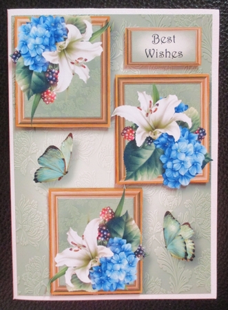 Blue Lily Bouquet Frame Trio - CUP698296_1763 | Craftsuprint