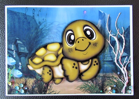 Cute Turtle Card Front - CUP721712_376 | Craftsuprint