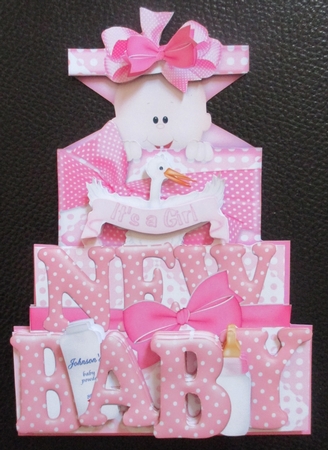 New Baby Girl - Large Shaped Card - CUP765361_1072 | Craftsuprint