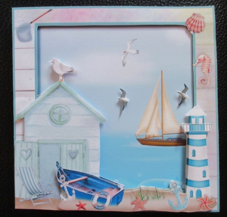 Beach Hut and Boat Frame Card, Birthday,Retirement,Fathers Day ...