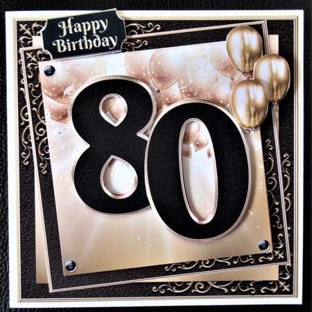 80th Birthday Black and Gold - CUP785227_43136 | Craftsuprint