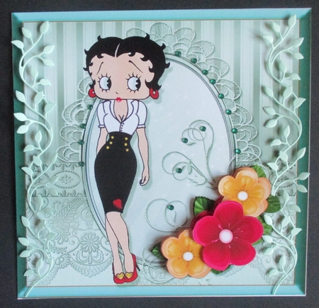 Betty Boop Card Front Green Tone 4 - CUP810688_1784 | Craftsuprint