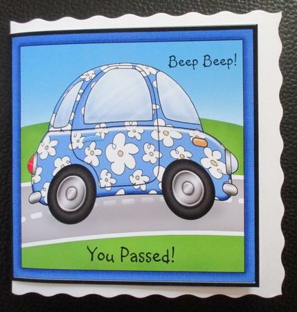 Floral Funky Car Quick Cut and Fold Card - Photo by Davina Rundle