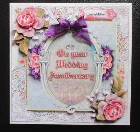 Wedding Anniversary Rose Card Kit - CUP889708_1483 | Craftsuprint